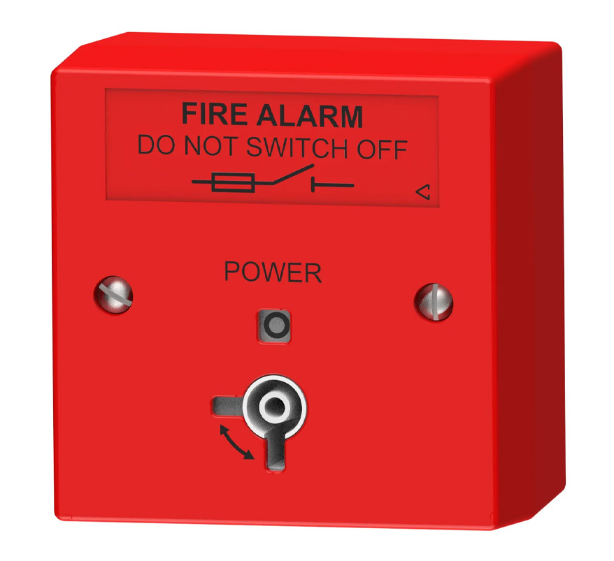 C-TEC Fire Alarm Mains Isolator Keyswitch, Red, Surface Mount (BF326/RS)