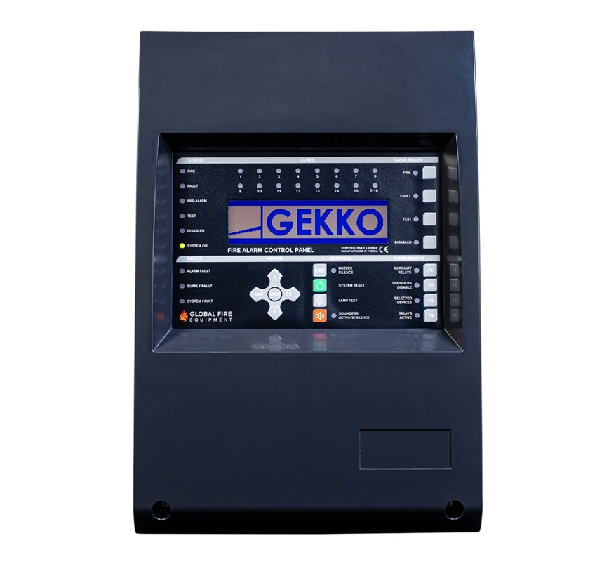 Global Fire GEKKO 2 Loop Fire Control Panel (Black) (GEKKO-2BLK)