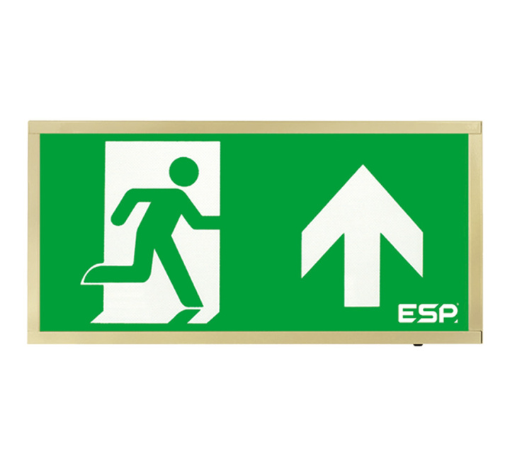 ESP Duceri 3W LED Brass Emergency Exit Box - Up Arrow (D120UBR)