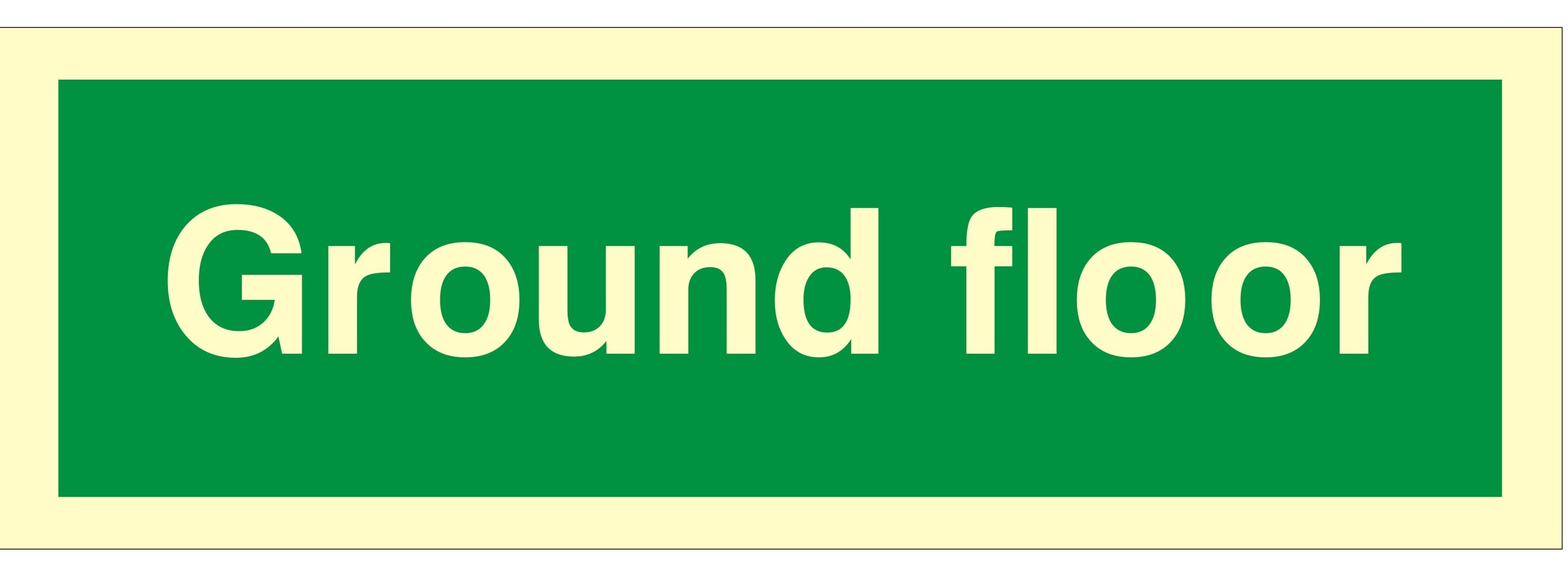 Luminous Rigid PVC Ground Floor Sign - 300mm Wide x 100mm High