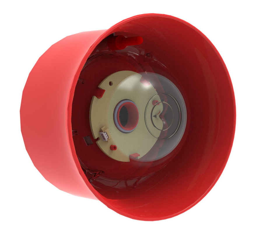 Hochiki CHQ-WSB2/RL Addressable Wall Sounder VAD Beacon - Red Case, Red ...