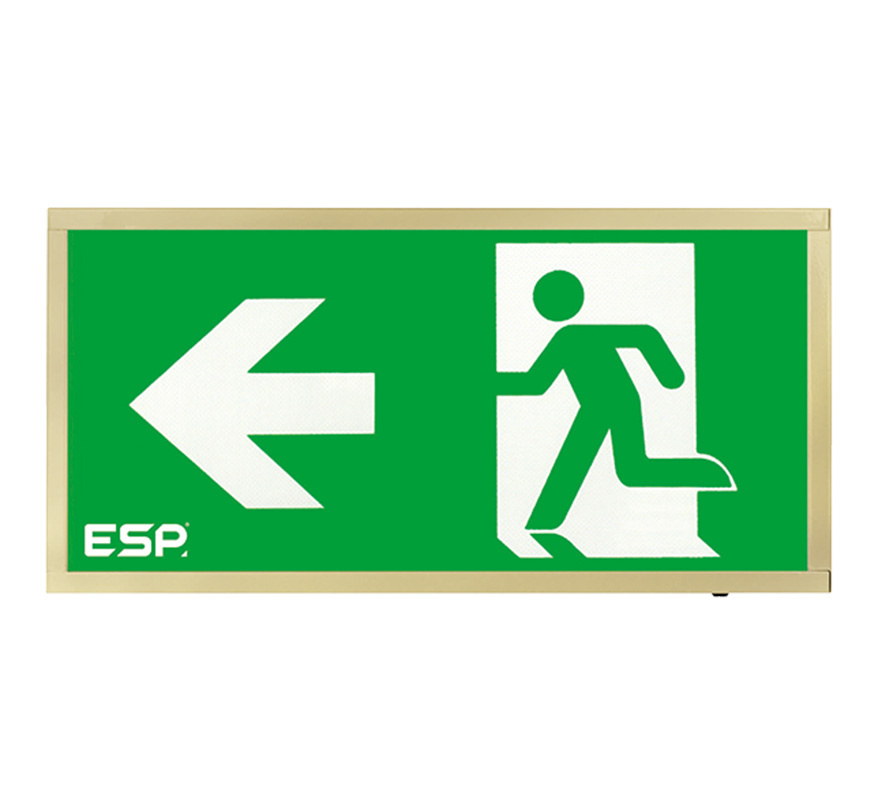 ESP Duceri 3W LED IP20 Emergency Exit Box - Lithium Battery - Brass ...